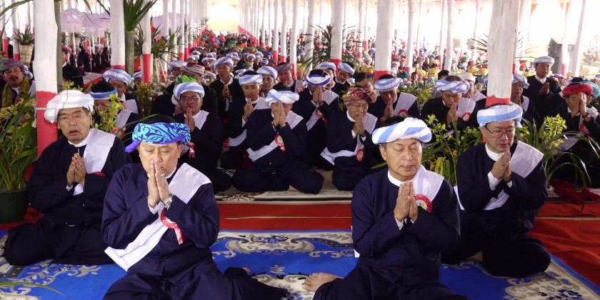 Religious Ceremony: Hoisting the Diamond Orb and Golden Umbrella ...