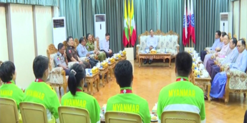 Honouring Ceremony for Athletes: Victorious athletes representing ...