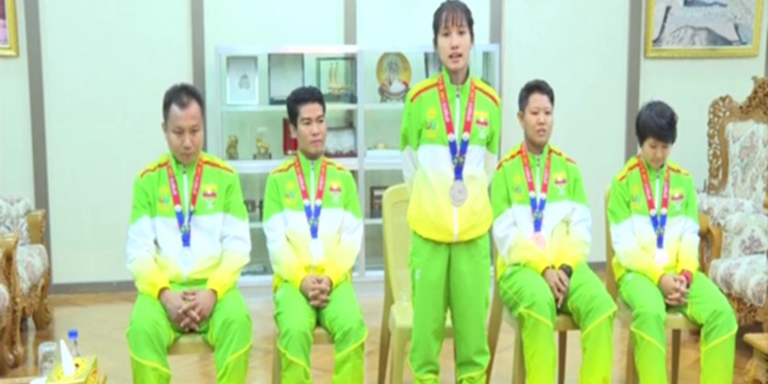 Honouring Ceremony for Athletes: Victorious athletes representing ...