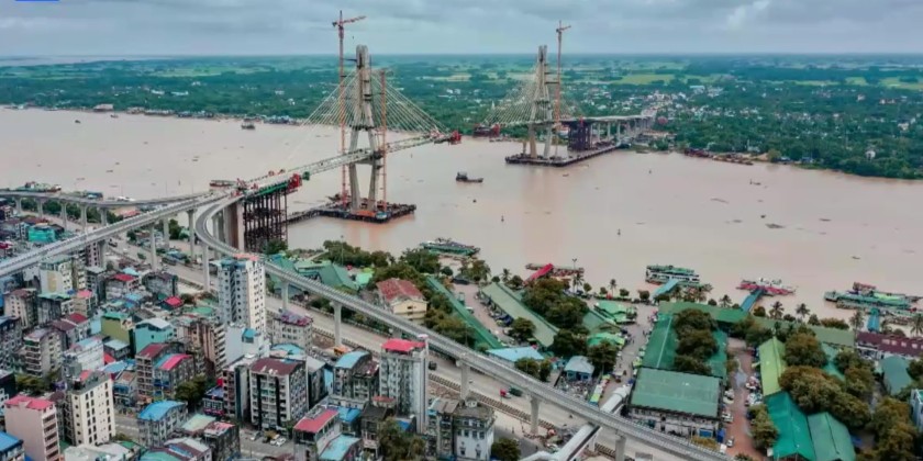 Myanmar-Korea Friendship Bridge : Progress of Dala Bridge construction ...