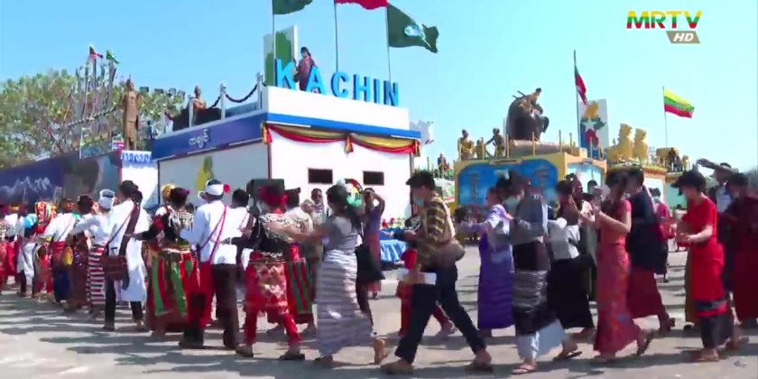 Display of Parade vehicles: Depicting landmarks, traditional customs ...