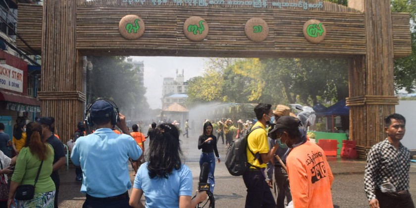 Walking Thingyan: Celebration along Maha Bandhula Road in downtown ...