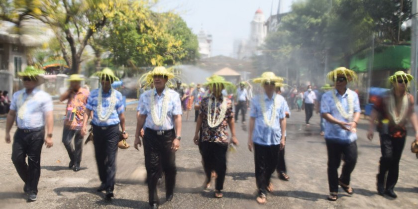 Walking Thingyan: Celebration along Maha Bandhula Road in downtown ...