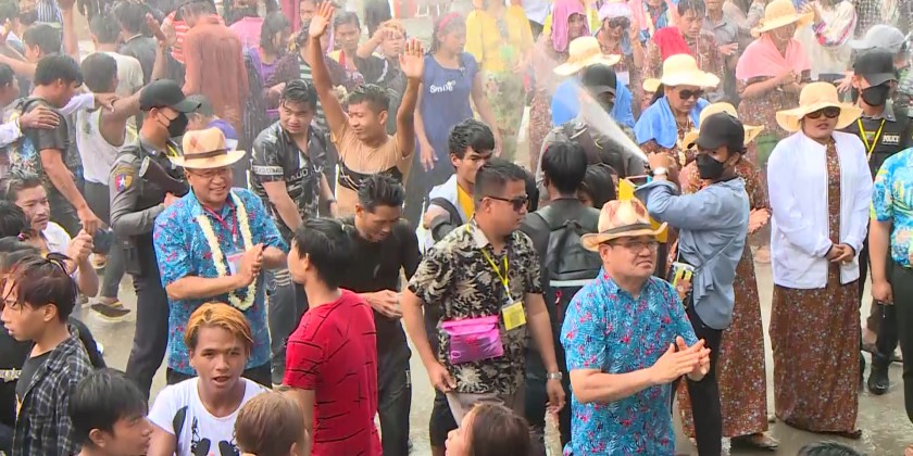 Thingyan Akyat Day in Kachin State: Thingyan revelers take part water ...