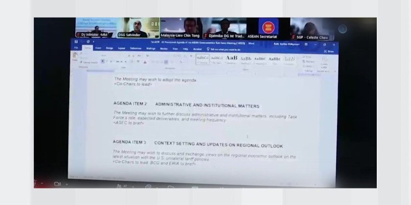 Regional Cooperation: Inaugural Meeting of ASEAN Geo-economics Task ...