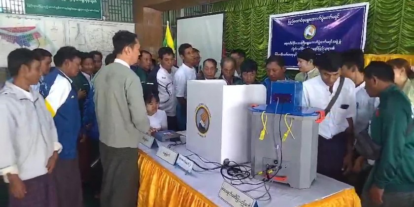 Preparation for Election: Demonstration on Myanmar Electronic Voting ...