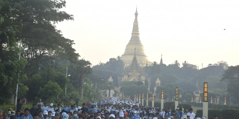 Mass walk in Yangon: Yangon Region CM joined the mass walk | Myanmar ...