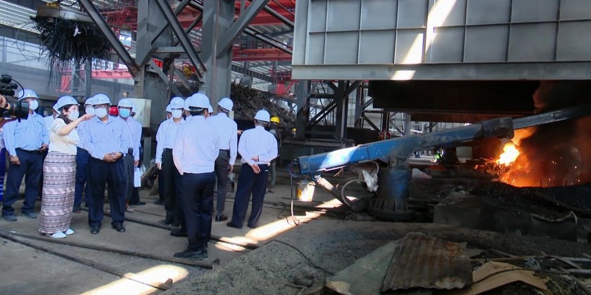 Industrial Development: Steel Mill in Mandalay inspected | Myanmar ...