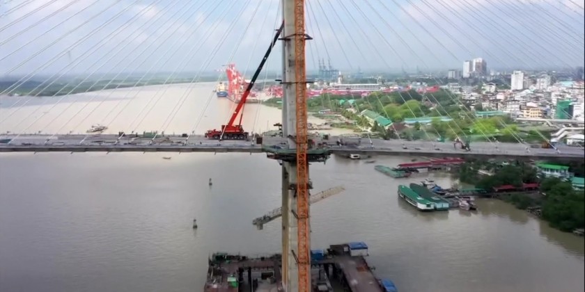 Myanmar-Korea Friendship Bridge : Construction progress Dala Bridge ...