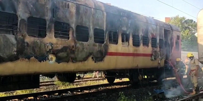 Nine killed in Indian train fire sparked by passenger | Myanmar ...