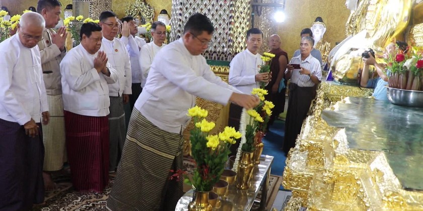 Religious Ceremony in Mon State: Robe Offering and Abhidhamma Chanting ...