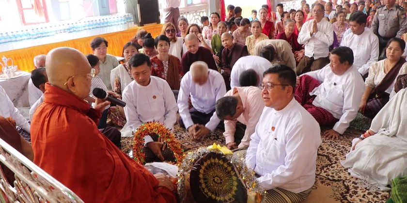 Religious Ceremony in Mon State: Robe Offering and Abhidhamma Chanting ...