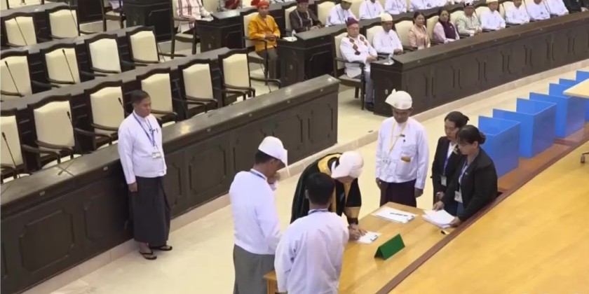Presidential Electoral College: 2nd Day meeting of Amyotha Hluttaw PEC ...