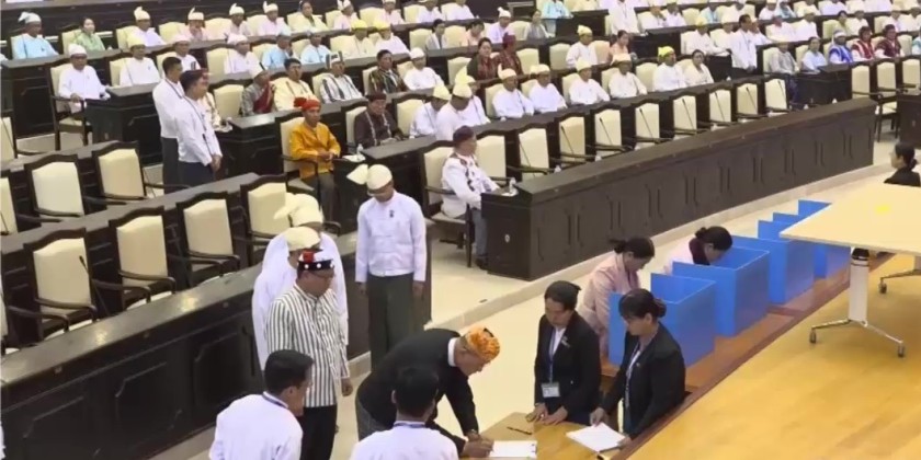 Presidential Electoral College: 2nd Day meeting of Amyotha Hluttaw PEC ...