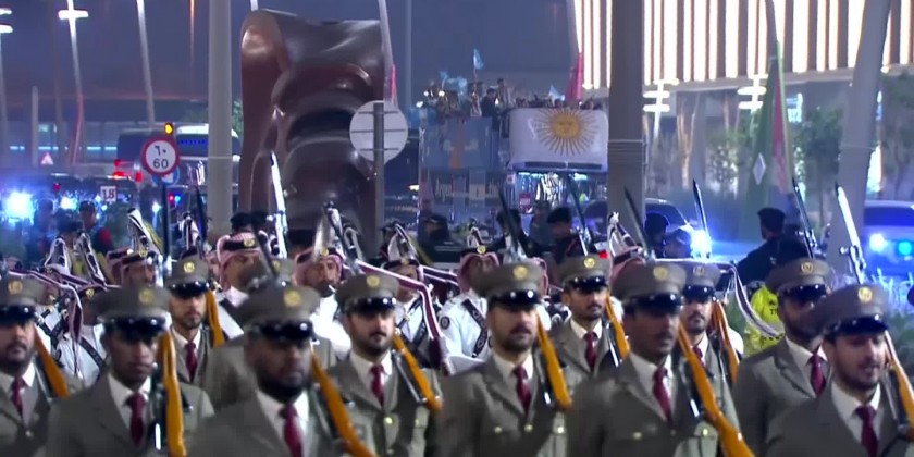 Argentina open-top bus parade in Qatar after World Cup win | Myanmar ...