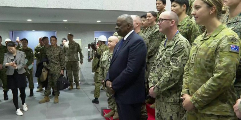 US defense secretary observes Japan, US, Australia joint drill at SDF ...