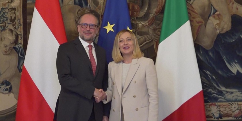 Italian Prime Minister Meloni meets Austrian Chancellor in Rome ...
