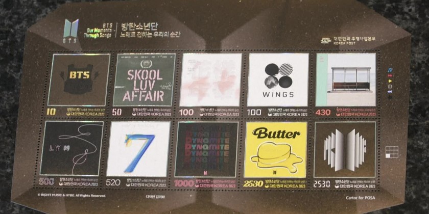 South Korea unveils new stamp series to celebrate BTS anniversary ...