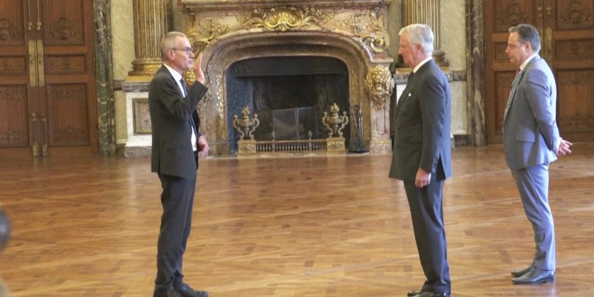 Belgium's new prime minister Bart De Wever takes the oath of office ...