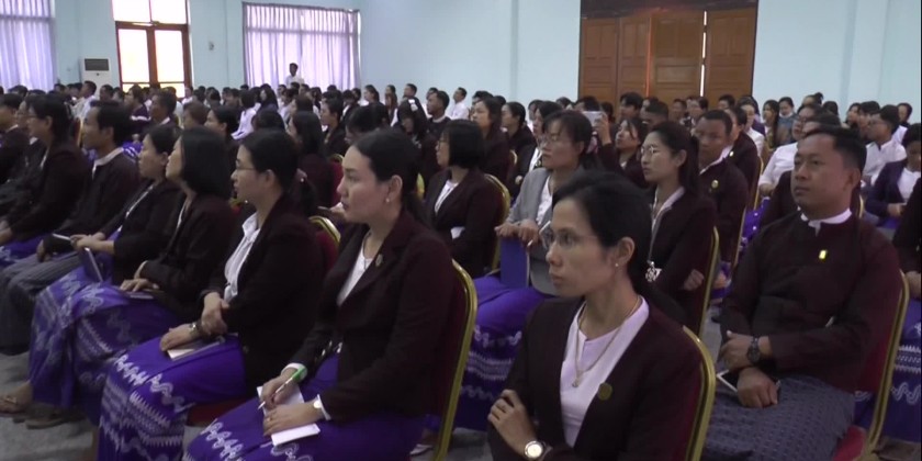 Health awareness talk: A health awareness talk held in SCU in Nay Pyi ...