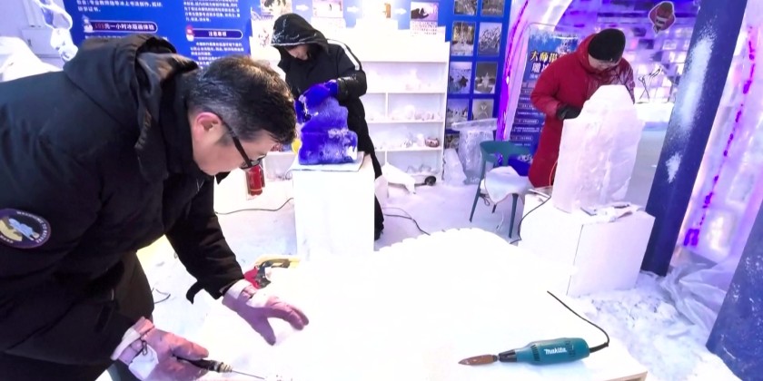Northeast China's Harbin City stages ice sculpture exhibition in summer ...