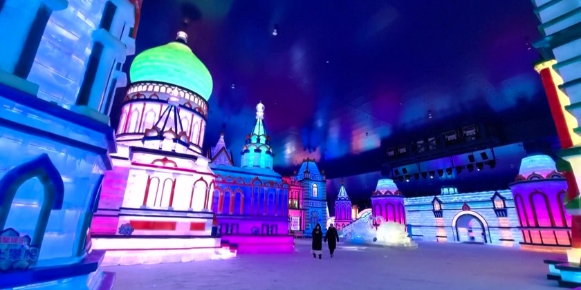 Northeast China's Harbin City stages ice sculpture exhibition in summer ...