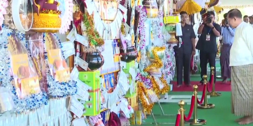 Kathina Robe Offering: Ceremony held at Maravijaya Monastery in Nay Pyi ...