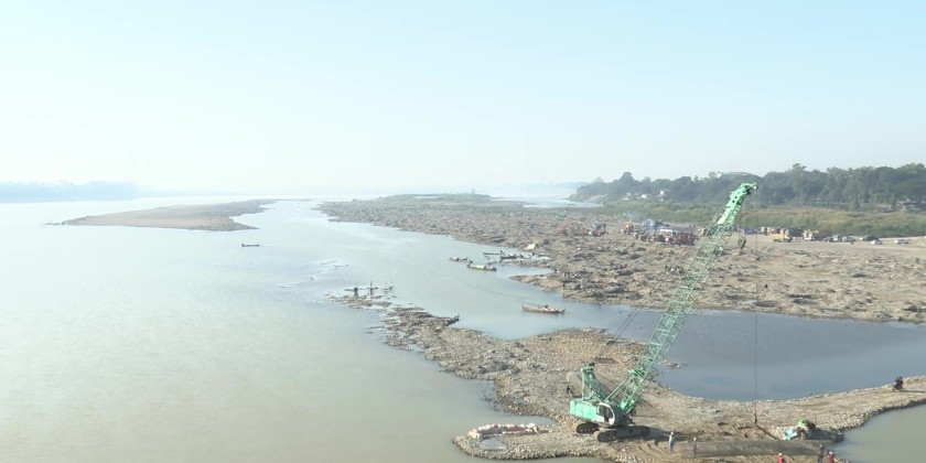 Protection from Flooding: Kachin State CM attended opening of sandbar ...