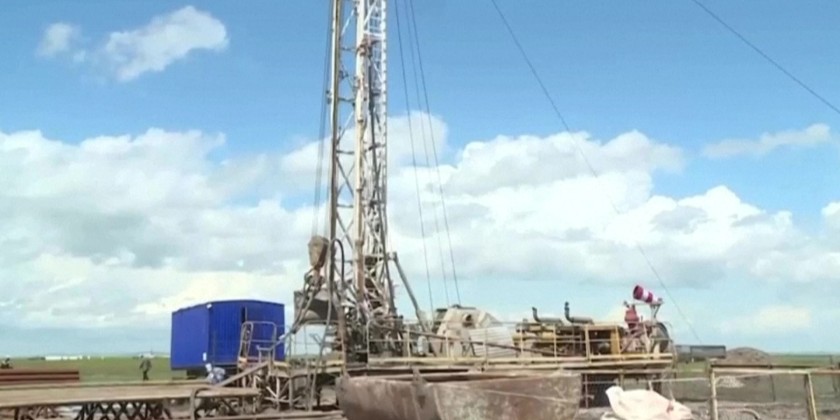 Geologists work at mineral mine as Kazakhstan discovers its 'largest ...