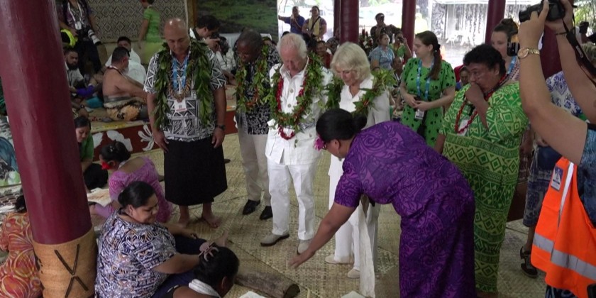 King Charles takes part in kava ceremony, meets locals during Samoa ...
