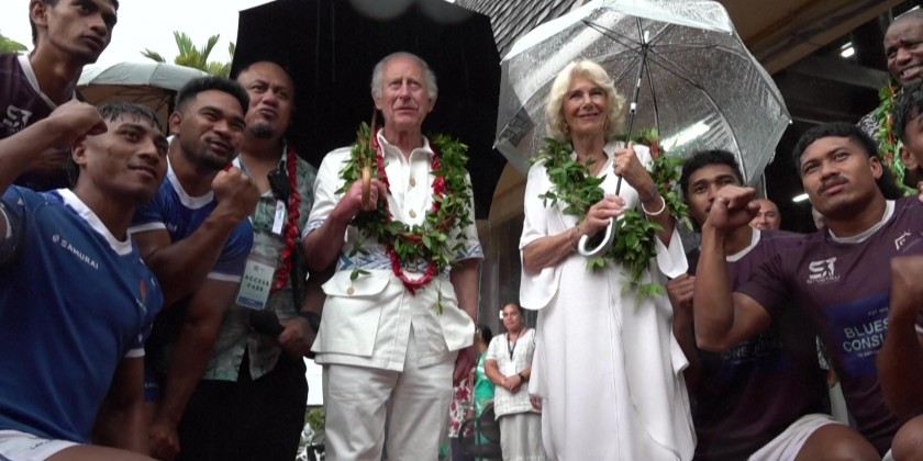King Charles takes part in kava ceremony, meets locals during Samoa ...
