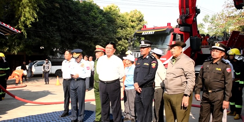 Preparations for Readiness: Fire extinguishing demonstration in Magway ...