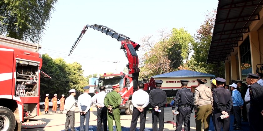 Preparations for Readiness: Fire extinguishing demonstration in Magway ...