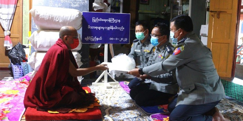 Making donation: MoHA donates rice vermicelli to monasteries | Myanmar ...