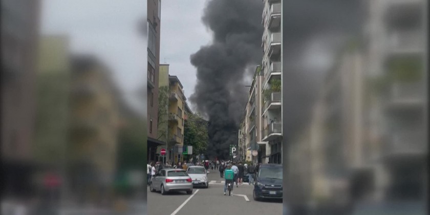 UGC: vehicles on fire in Milan, Italy, after a van exploded | Myanmar ...