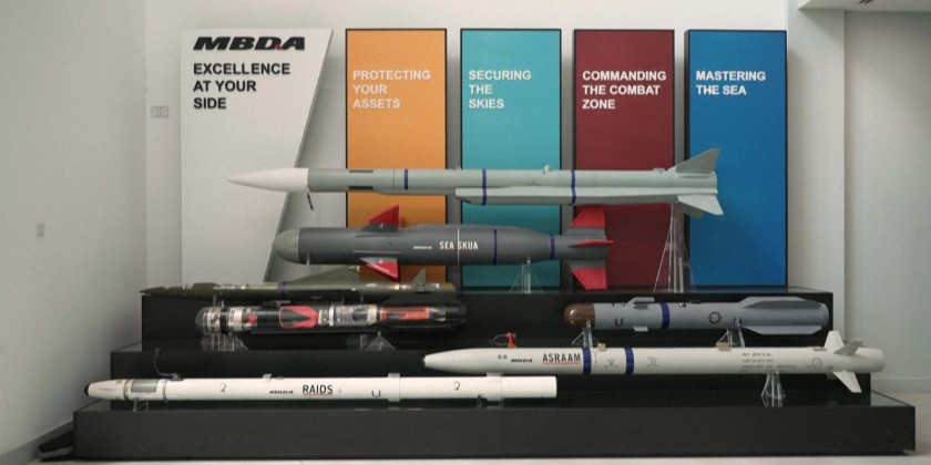 UK and France defence ministers visit a missile factory in England ...