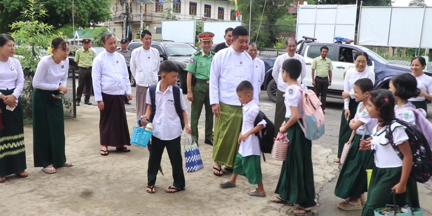 New academic year started: Mon State CM visited schools and encouraged ...