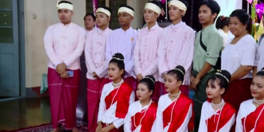 Traditional Custom of Mon People Alms food offering held on Tawthalin ...