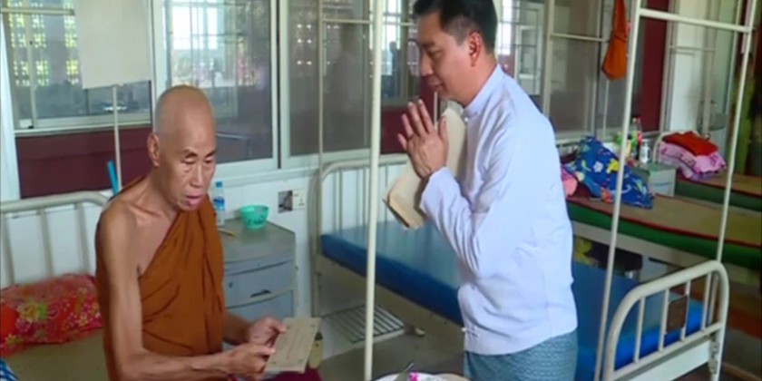 New Year Activity : Alms, robes and cash donation at Sangha Hospital ...