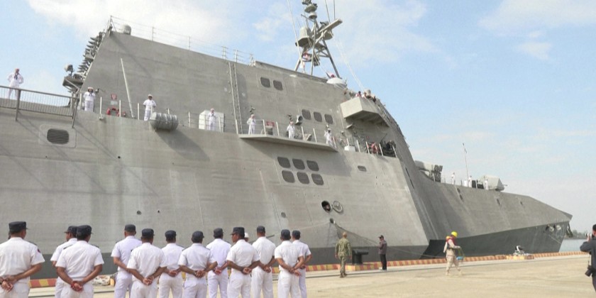 US warship visits Cambodian naval base | Myanmar International TV