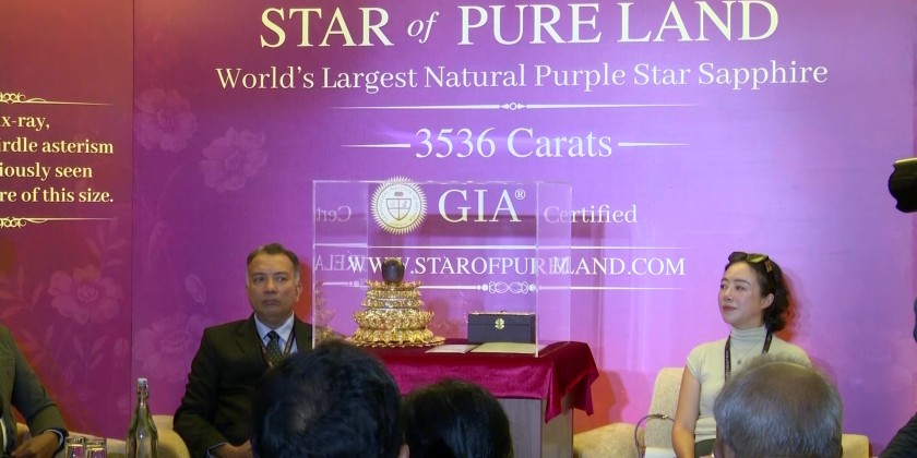 Sebutir permata ungu Nilam bintang 6 sinar bernilai lebih RM1.6 bilion ...