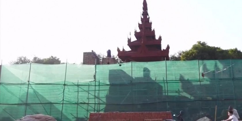 Renovation of palace wall: Mandalay Palace Wall is under renovation ...