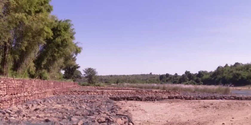 Erosion Prevention: Retaining walls on Mann Creek’s banks in Minbu ...