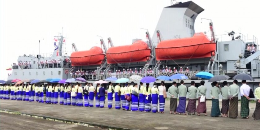 Sea training visit by Chindwin Vessel :Students from MMU conduct sea ...
