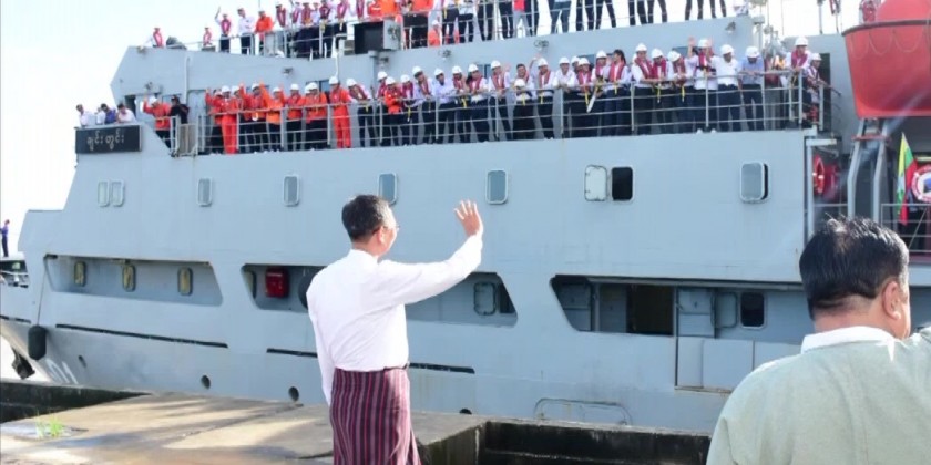 Sea training visit by Chindwin Vessel :Students from MMU conduct sea ...