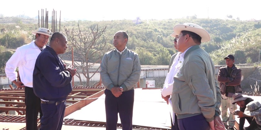 Inspection of Road Paving: Shan State CM inspected concrete road paving ...