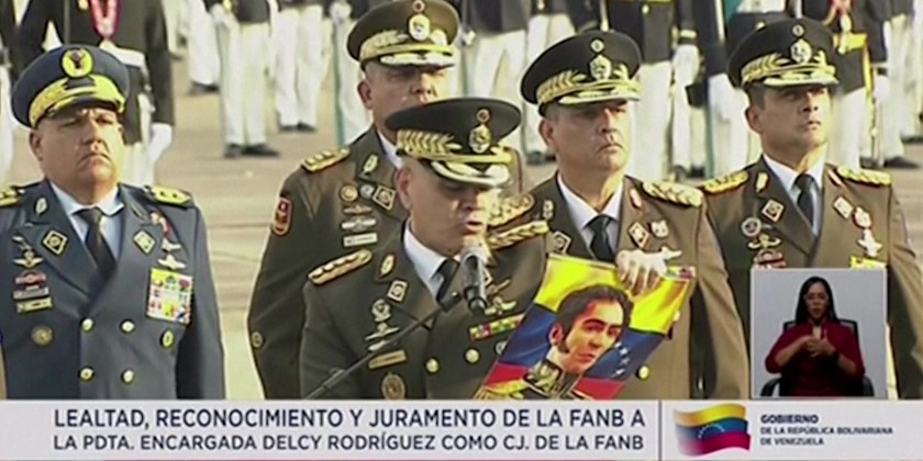 Venezuela military, police pledge loyalty to interim president ...