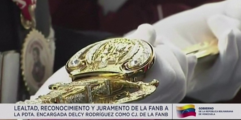 Venezuela military, police pledge loyalty to interim president ...