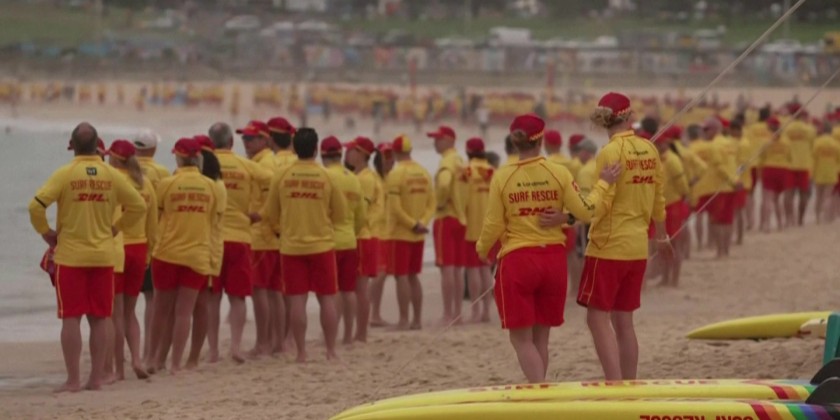 Australian lifeguards fall silent for Bondi Beach victims | Myanmar ...