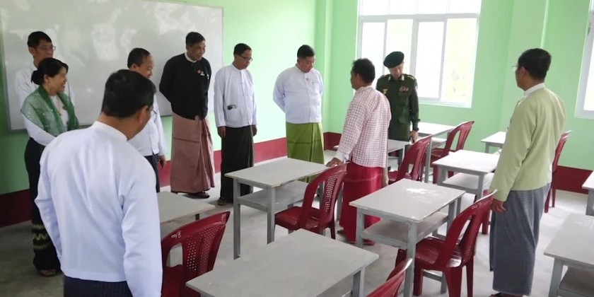 Opening of New School Building: Mon State CM opened new 2-storey school ...